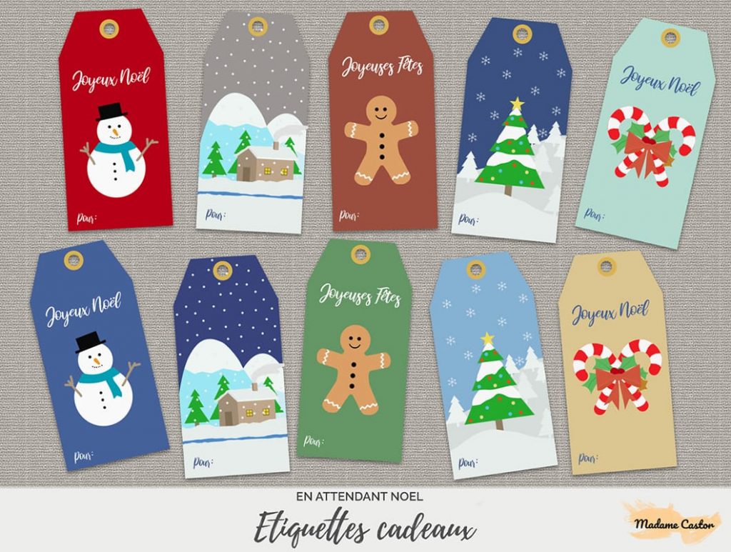 Étiquettes de Noël - Free printable - Madame Castor